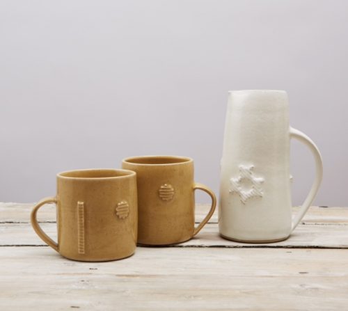 Pale Mustard Stoneware Mugs - elizabethrenton.co.uk