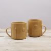 Pale Mustard Stoneware Mugs - elizabethrenton.co.uk